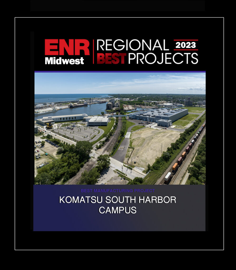 Komatsu South Harbor Campus Receives 2023 ENR Project of the Year Award - Hunzinger Construction Co.